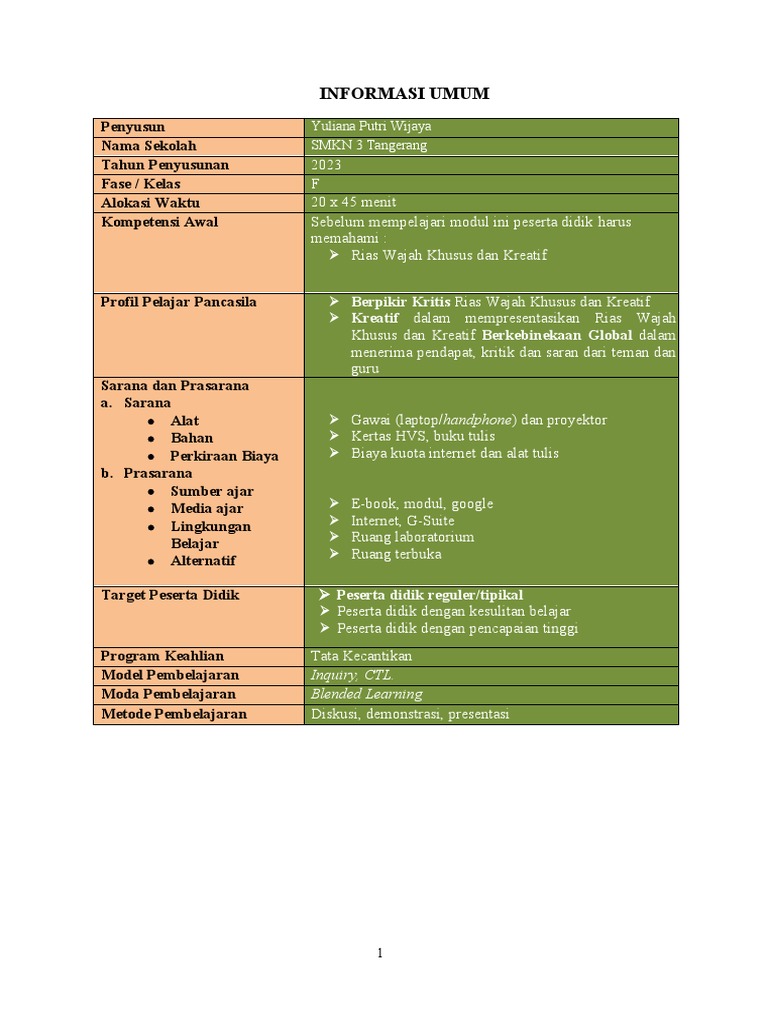 Modul Ajar Elza CP 1 | PDF