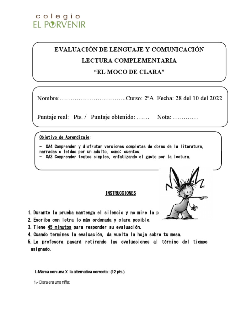 eval.El moco de Clara | PDF