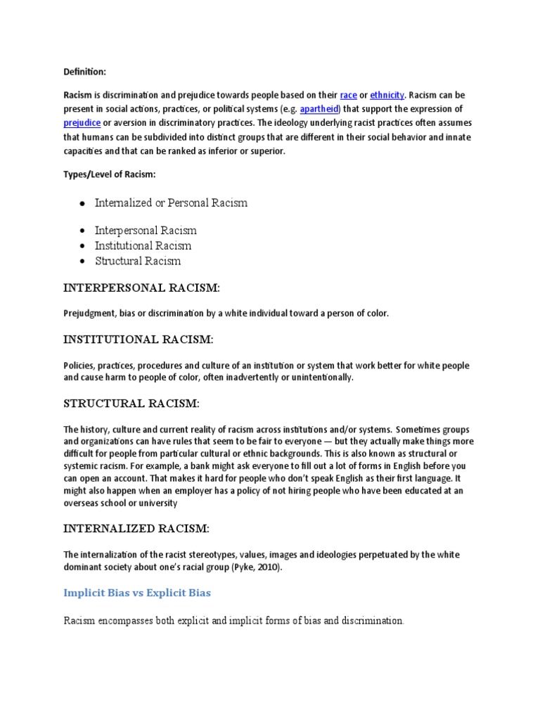 Racism | PDF | Discrimination & Race Relations | Racism