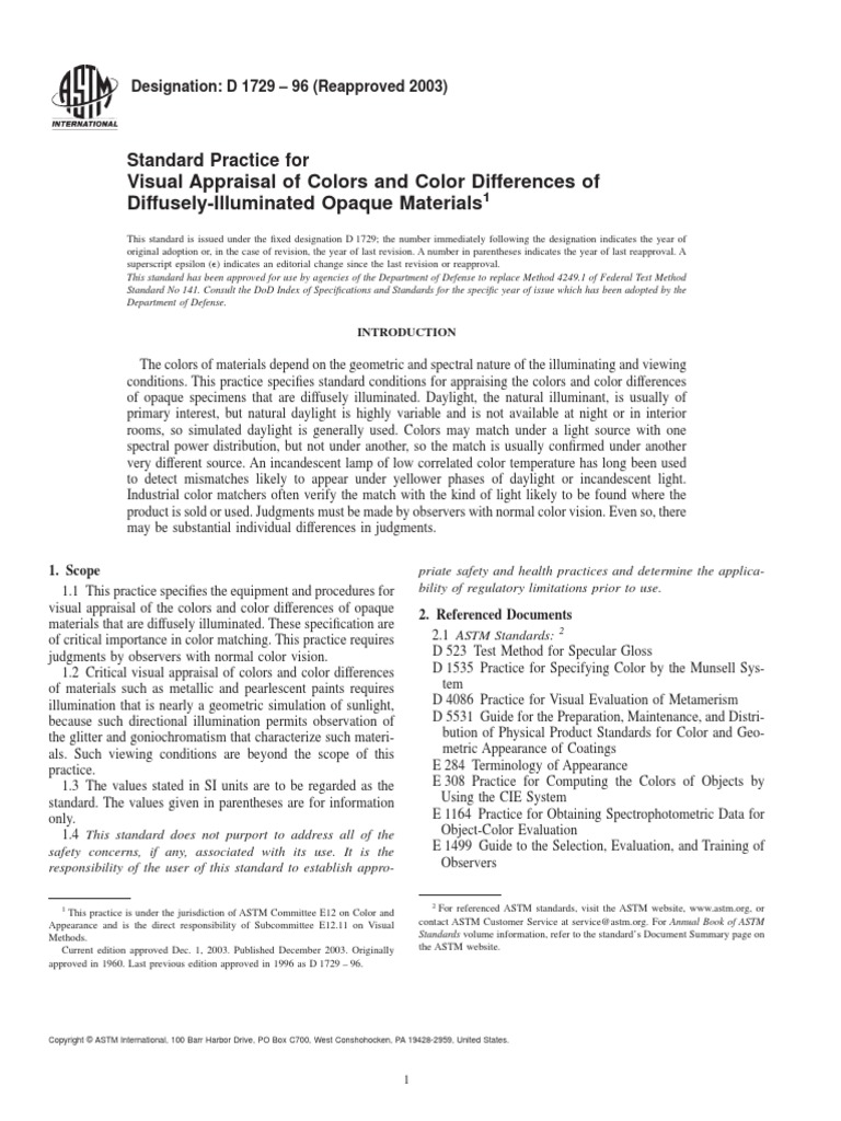 Astm D 1729 Color Visual - Compress | PDF