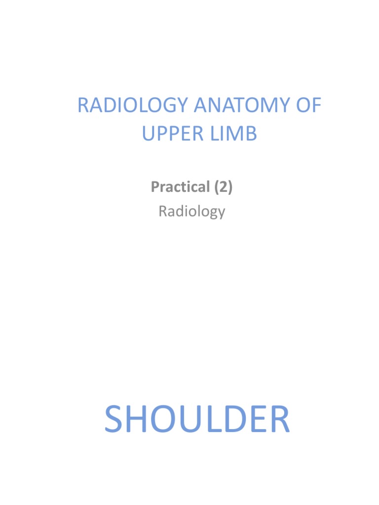 2 - Upper Limb (Radiology Anatomy) | PDF