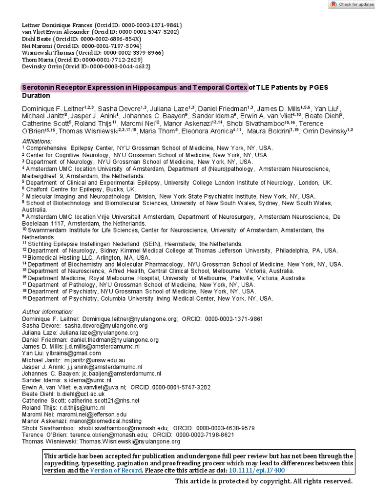 Haftanın Makalesi - Devinsky | PDF