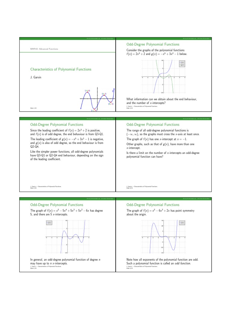 Polynomial Characteristics Handout | PDF | Finite Difference | Polynomial