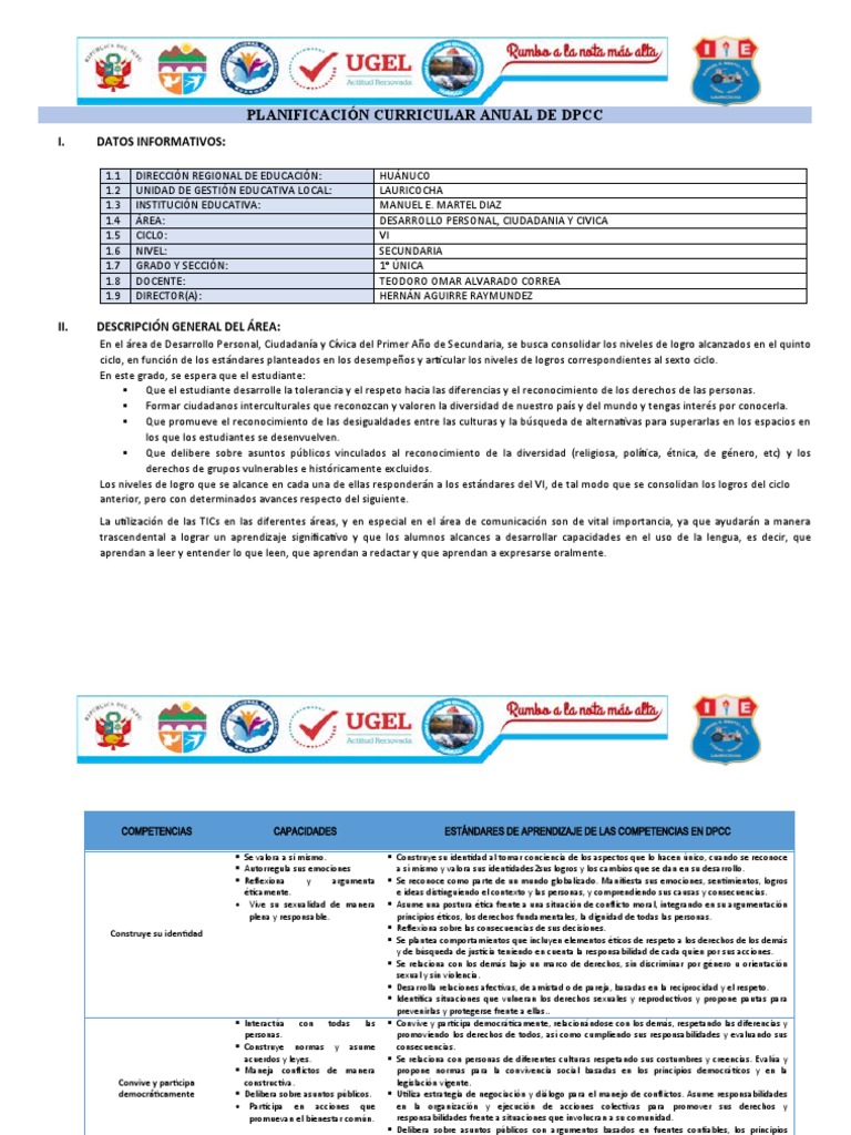 Programacion Anual 4° DPCC | PDF | Ciencias sociales | Ciencia y matemáticas