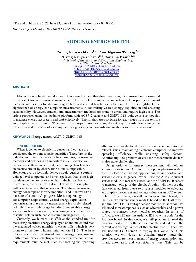 Group 2 Arduino Energy Meter Pdf