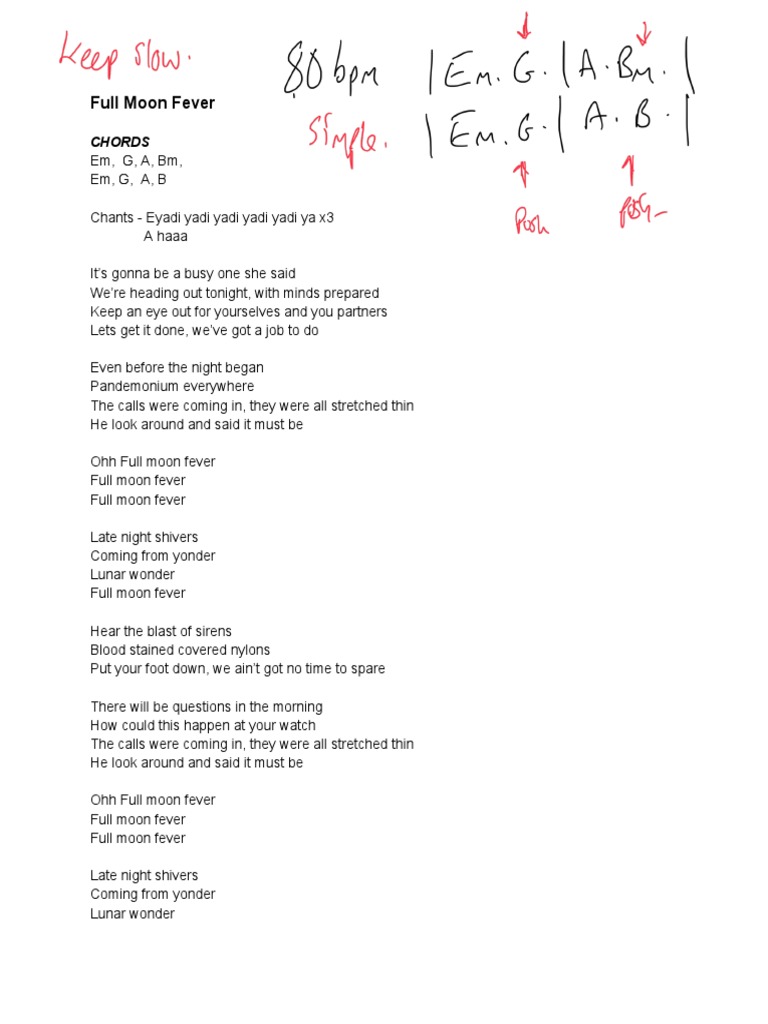Full Moon Fever Chords and Lyrics | PDF | Poetry