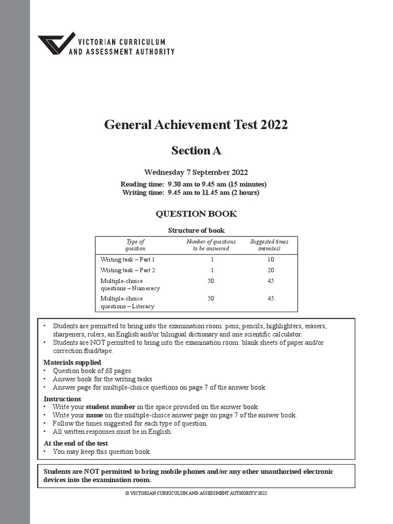 2022GAT Section A | PDF