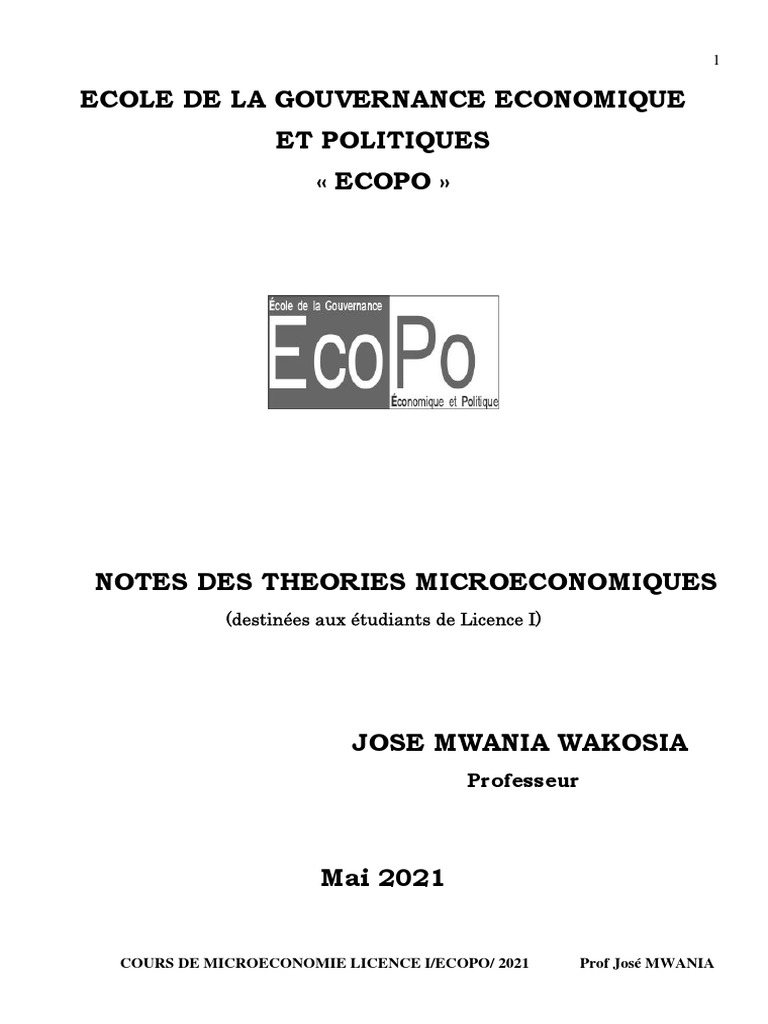 Cours de Micro Ecopo 2021 | PDF