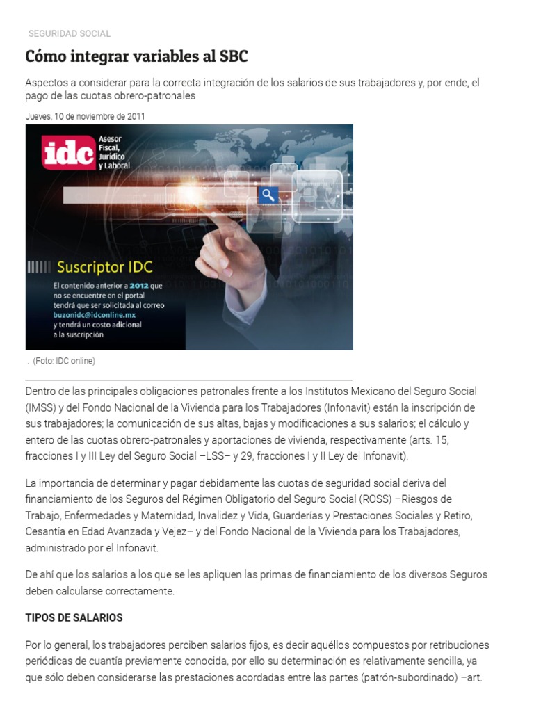 Cómo Integrar Variables Al SBC - IDC | PDF