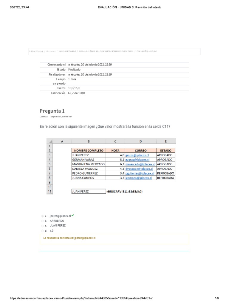 EVALUACIÓN - UNIDAD 3_ excel | PDF | Hoja de cálculo | Informática