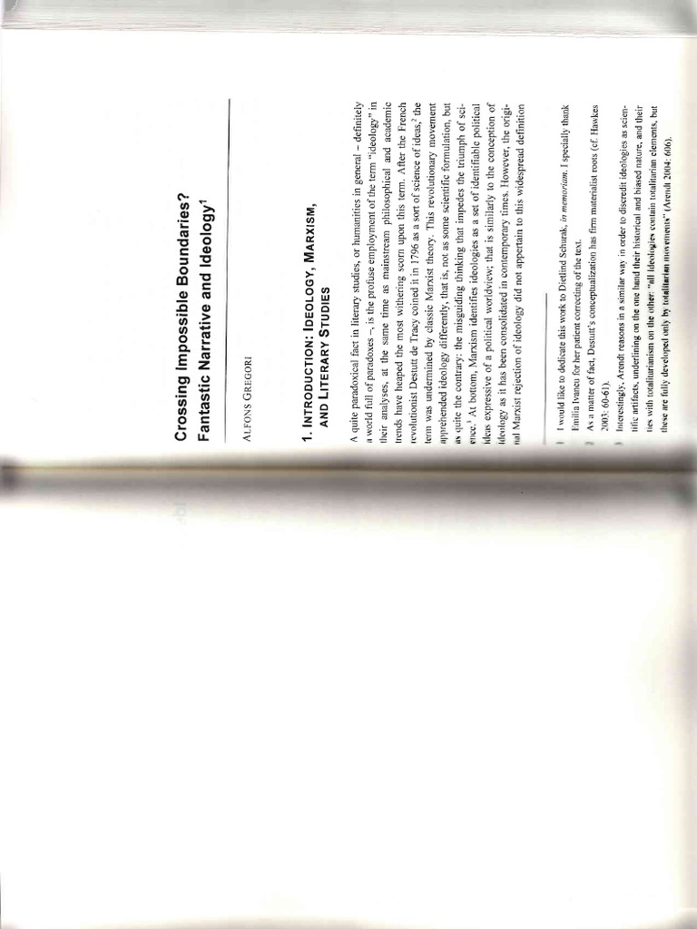 Crossing Impossible Boundaries? Fantastic Narrative and Ideology | PDF ...