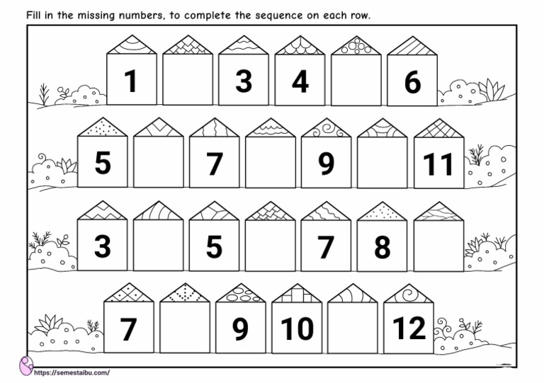 Missing Numbers Worksheet House | PDF