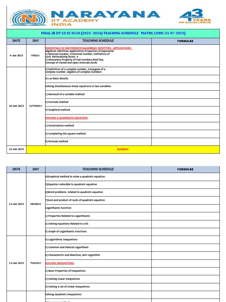 Final JR Iit Co SC n120 - Micro Teaching Schedule & QP Allotment-2023 - 24 - (Code - 31!07!2023 ...
