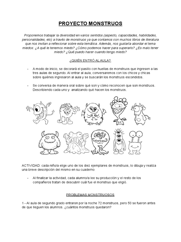 Proyecto - Monstruos | PDF