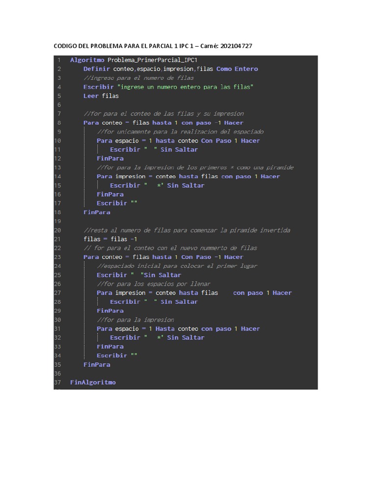 Problema para El Parcial 1 Ipc 1 - 202104727 | PDF