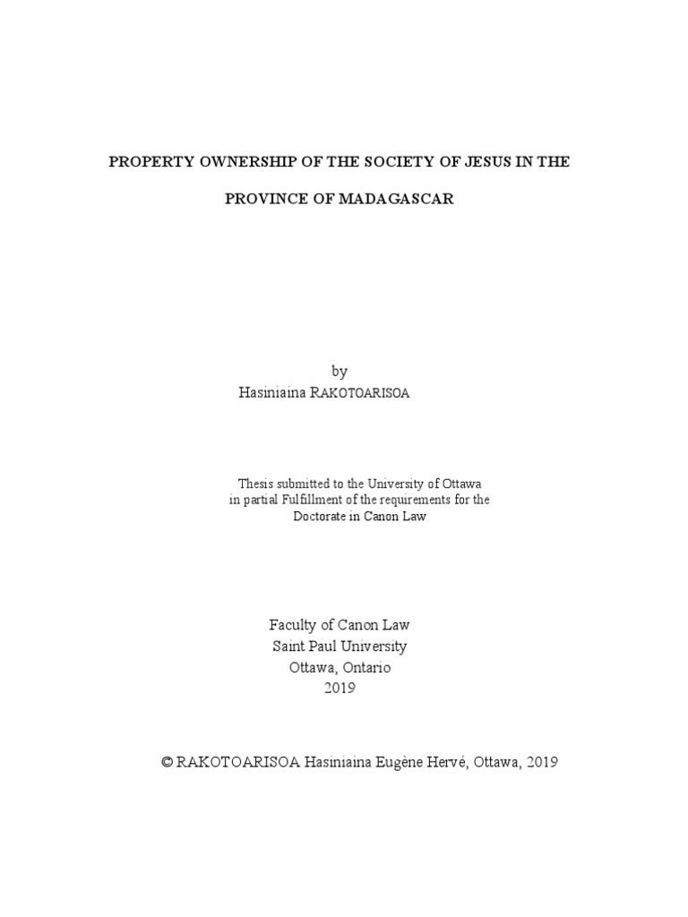 Rakotoarisoa Hasiniaina 2019 Thesis | PDF | Madagascar