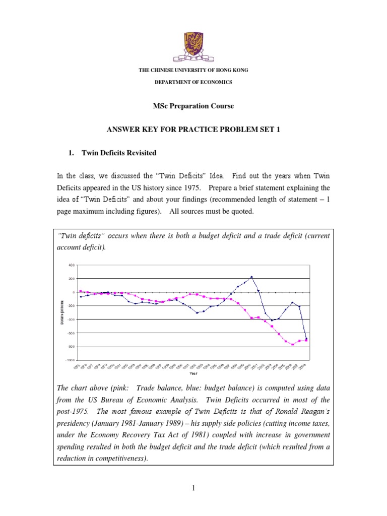 Problem Set 1 Solutions Pdf Economic Growth Government Budget Balance 0755