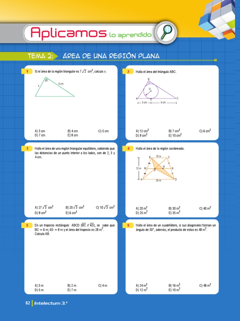 Actividad de Area y Perimetros | PDF | Triángulo | Matemática Elemental