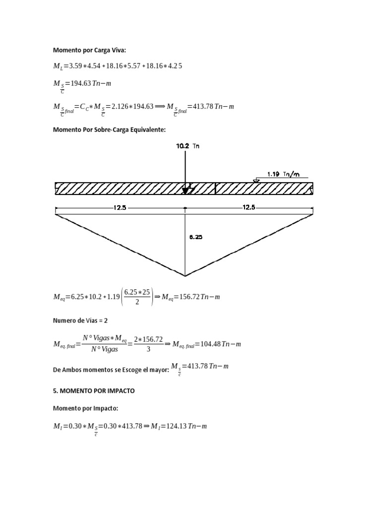 Momento Por Carga Viva | PDF | Ingeniería estructural | Ingeniería de Edificación