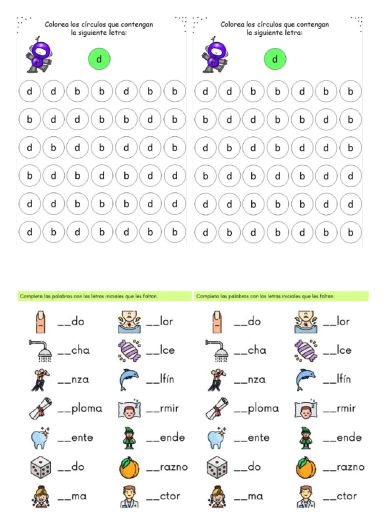 Actividades Letra D | PDF