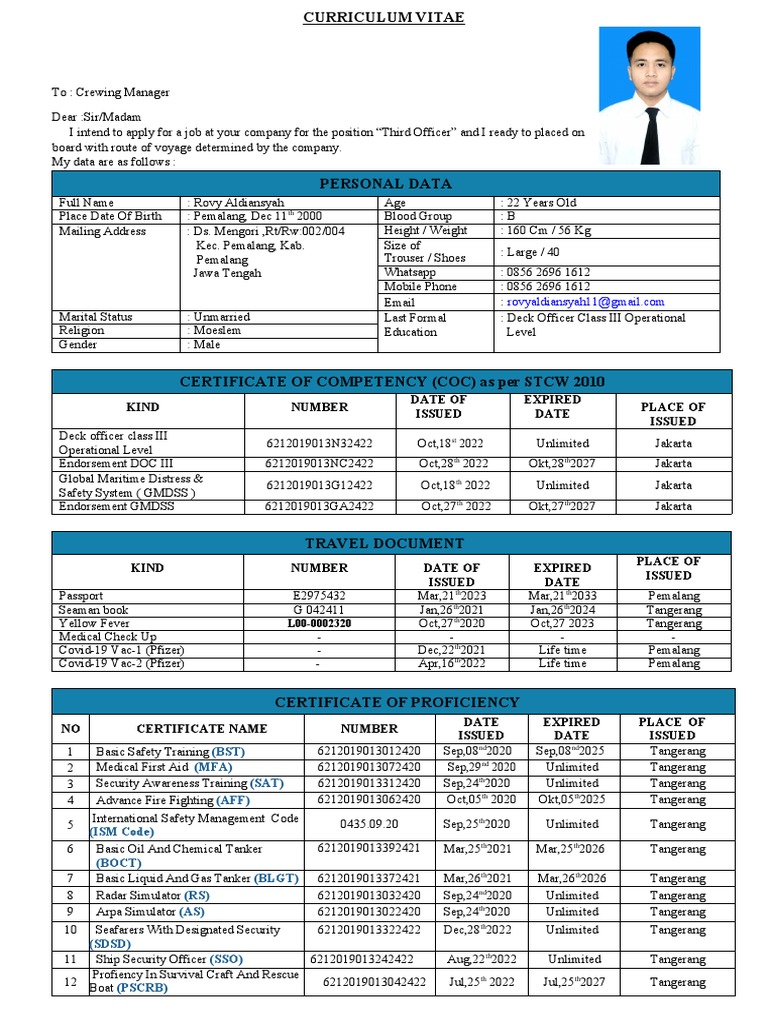Rovy Aldiansyah CV OIC | PDF