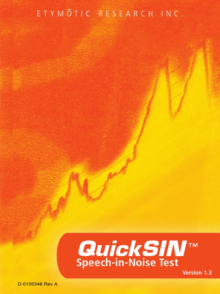 QuickSIN User Manual | PDF | Technology & Engineering