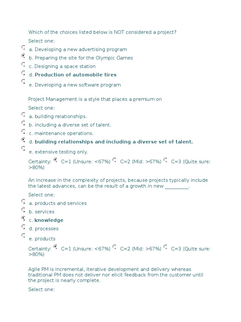 Quiz | PDF | Project Management | Agile Software Development