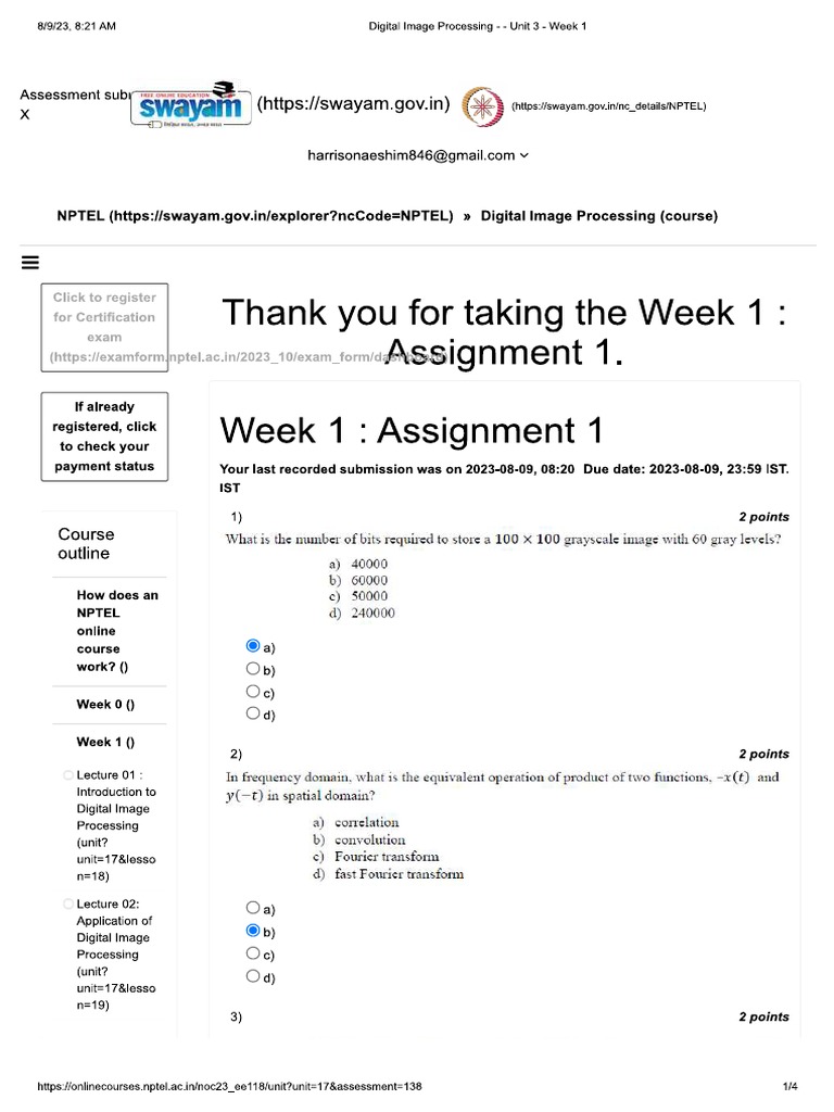 Week 1 Assignment | PDF Week 1 Assignment | PDF