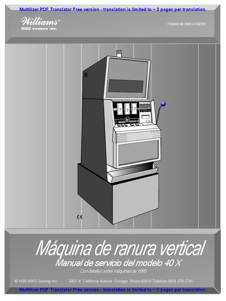 WMS 400 Dotmation Upright Reel Manual | PDF | Slot Machine | Mains ...