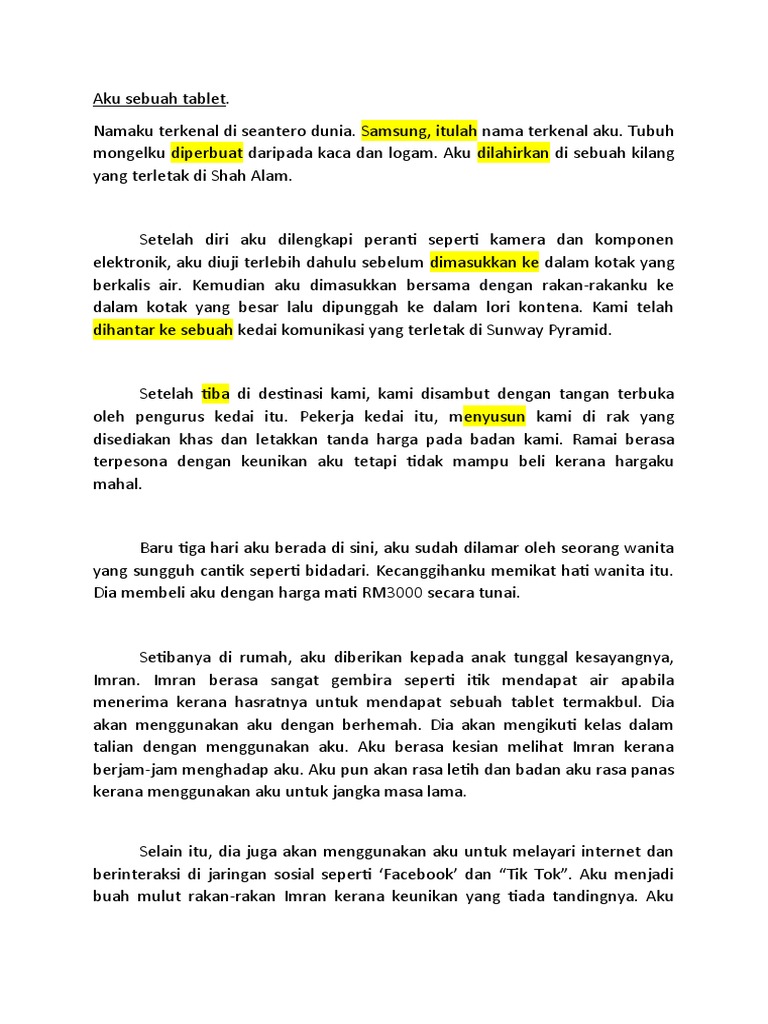 Aku Sebuah Tablet | PDF
