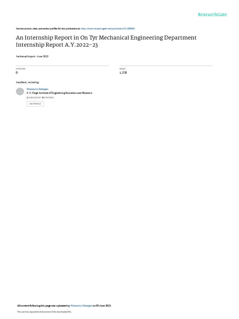 Internship Report CEAT | Download Free PDF | Tire | Extrusion