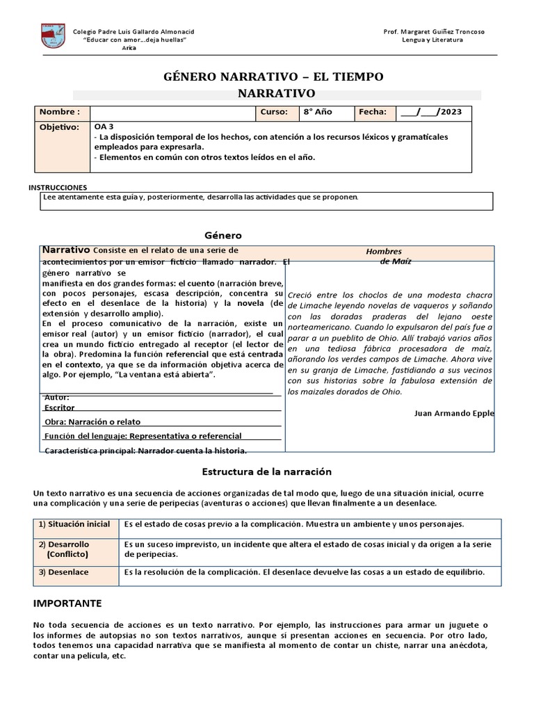 Estructura y Tiempo en Narrativa | PDF | Narración | Caperucita Roja