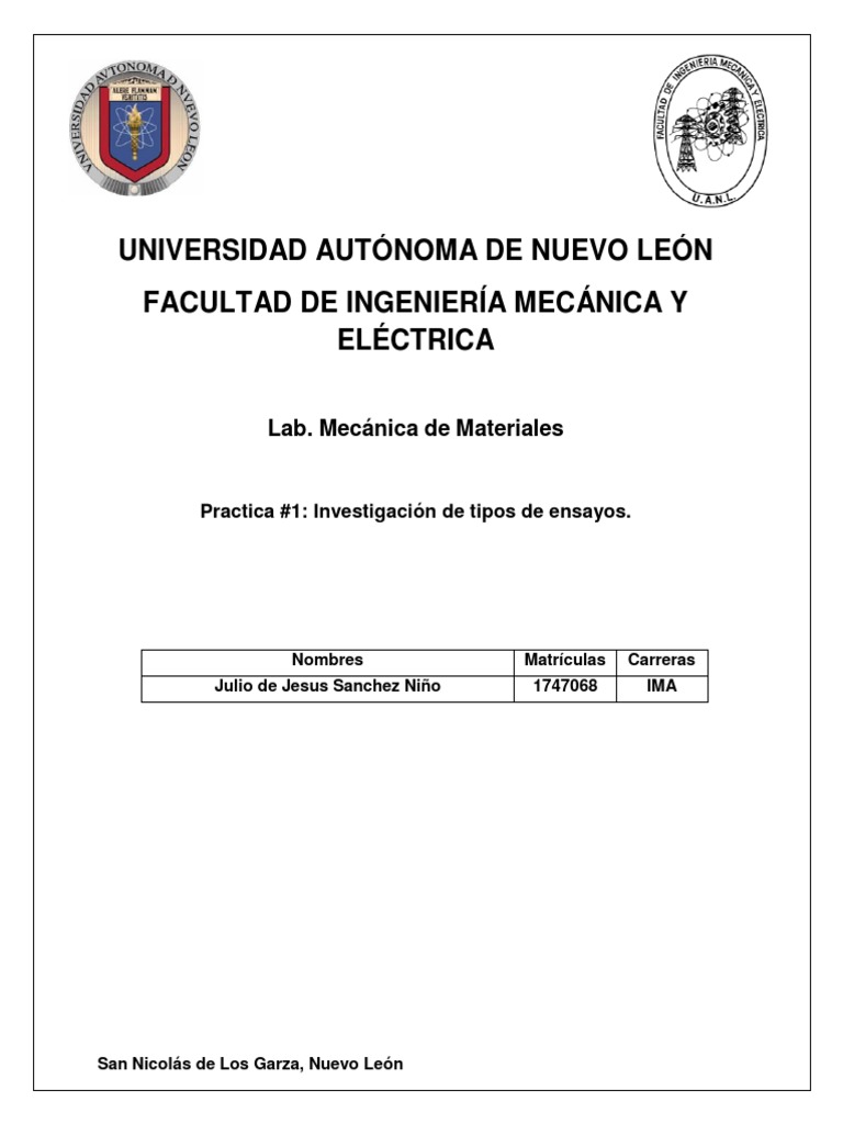 Practica 1 Tipos De Ensayos Pdf