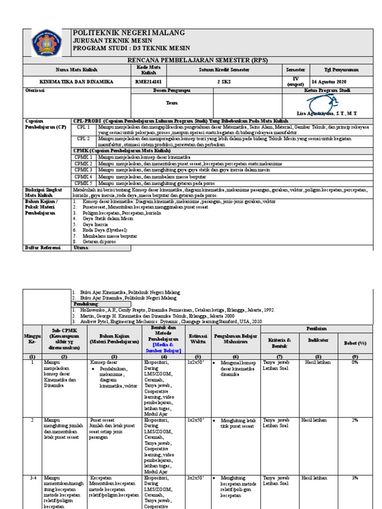 RPS Kinematika & Dinamika - 21 | PDF