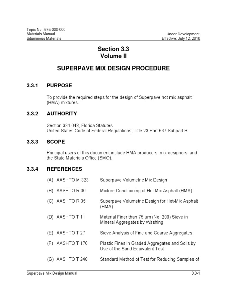 Superpave Mix Design Procedure | PDF