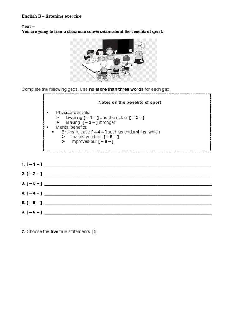 BC - C1 - Listening Exercise - Benefits of Sport | PDF