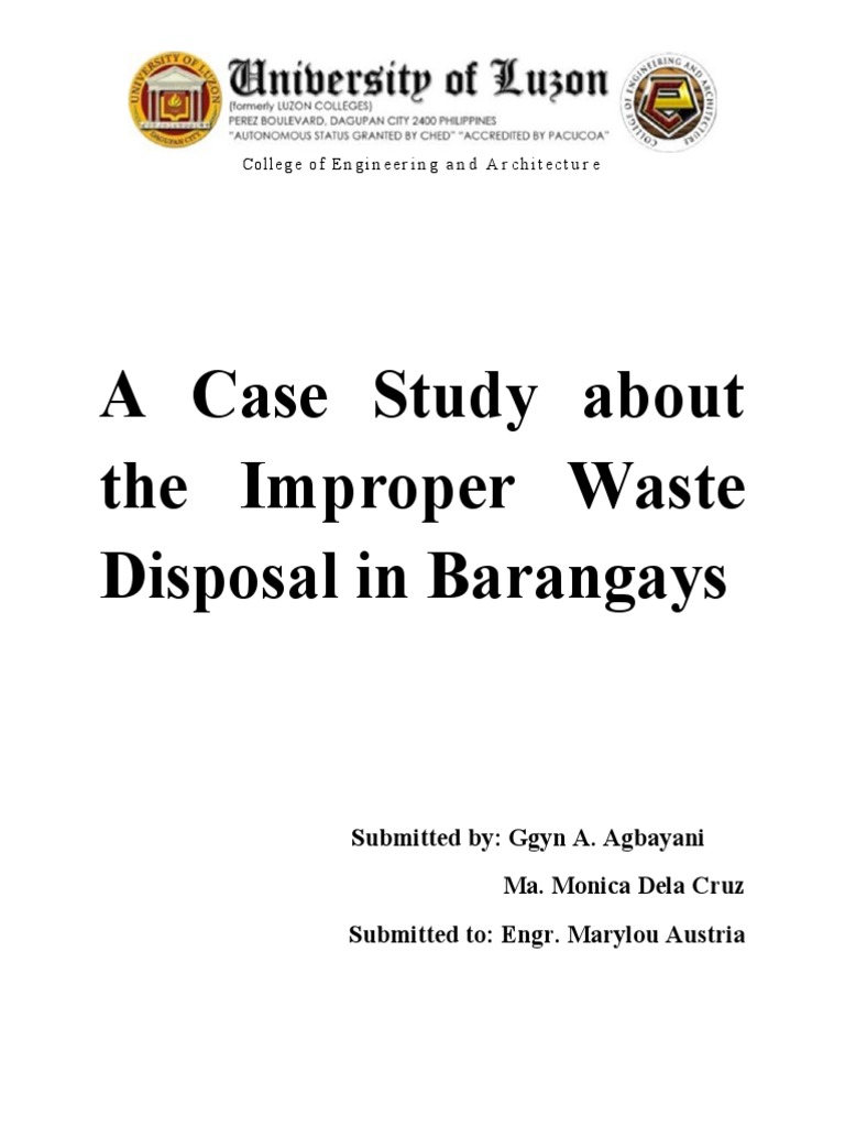 A Case Study About The Improper Waste Disposal in Barangays | PDF