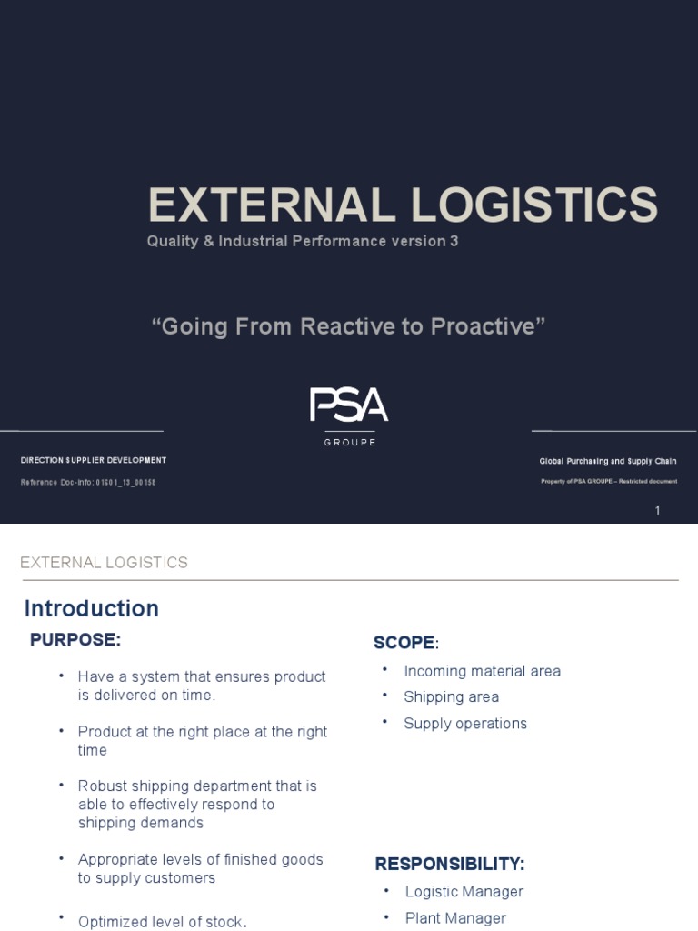 11 - External Logistics - Train The Trainer QIP V3 012017 | PDF