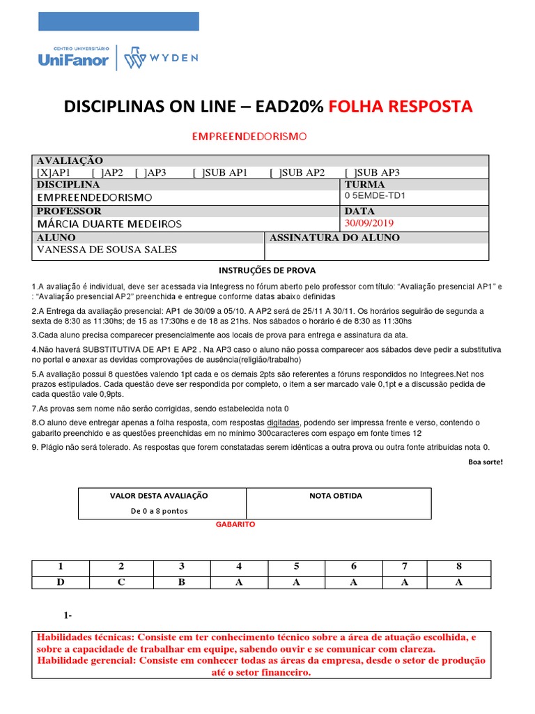 AP1 - Empreendedorismo | PDF