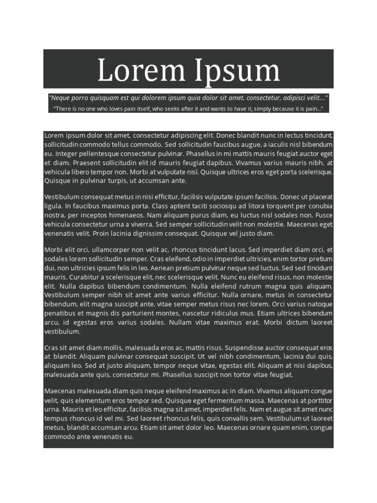 Lorem Ipsum | PDF