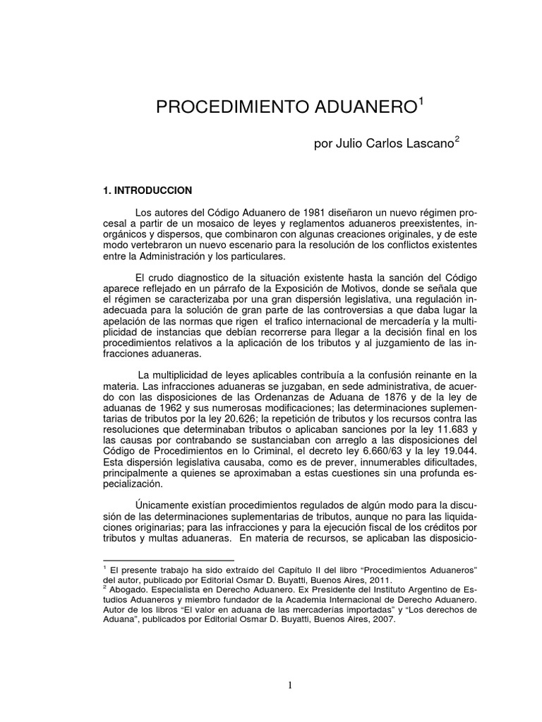 ADUANA - Procedimiento - Aduanero | PDF | Judicaturas | aduana