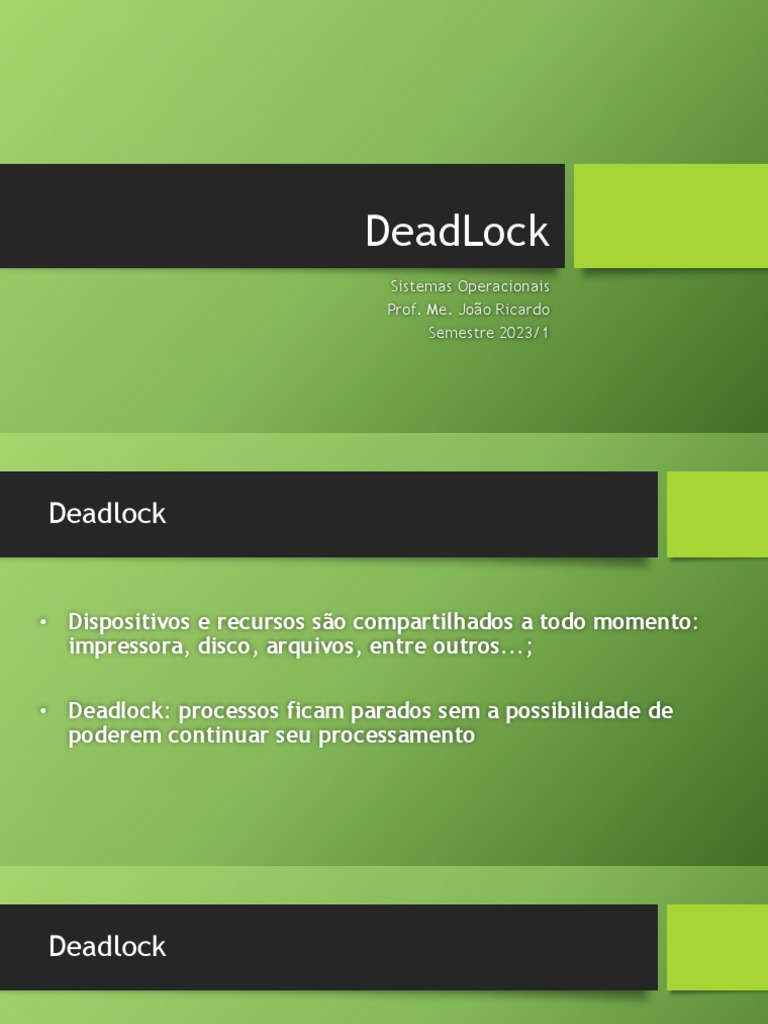 Deadlocs | PDF | Informática | Ciência da Computação