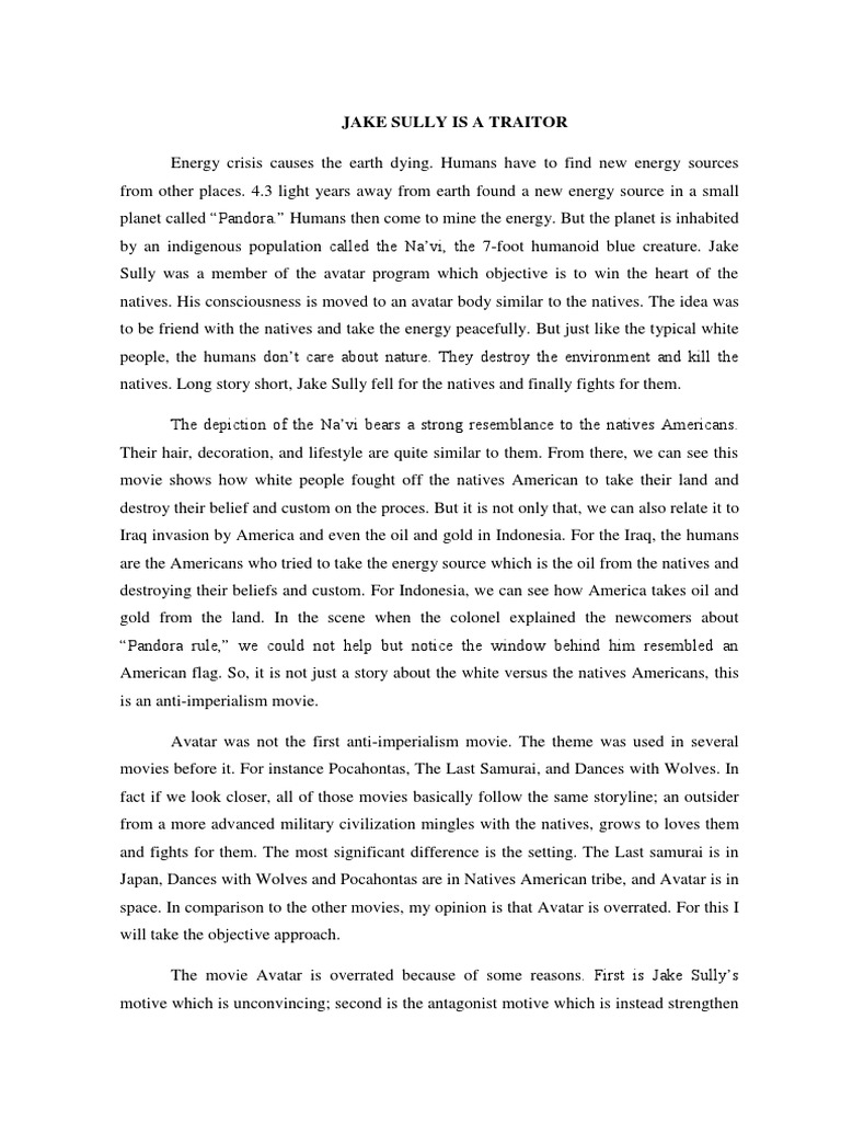 Jake Sully Is A Traitor | PDF