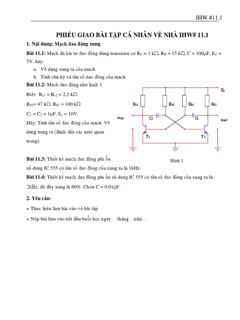 Phieu Giao Bai Tap Ve Nha IHW#11.1 | PDF