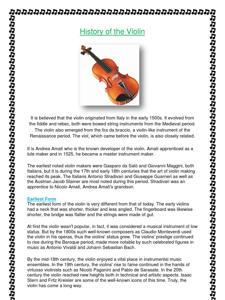 Evolution of the Violin History | PDF