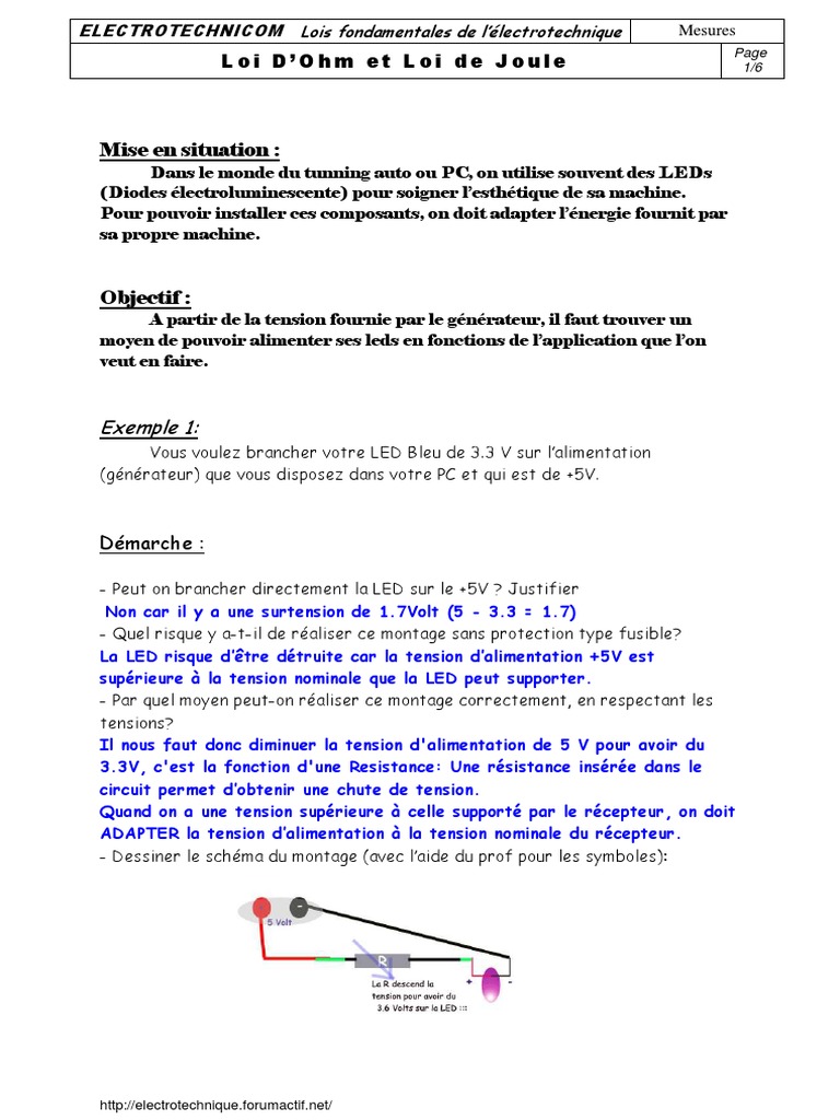 2-Loi D-Ohm Et Loi de Joule | PDF