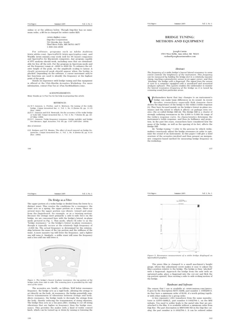 Bridge - Tuning Booklet | PDF | Resonance | Violin