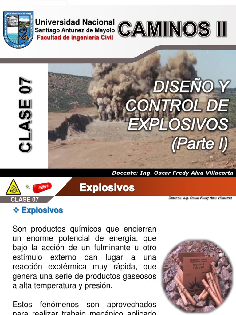Clase 07 - Diseño de Explosivos - Parte - 01 | PDF | Perforación | Roca ...