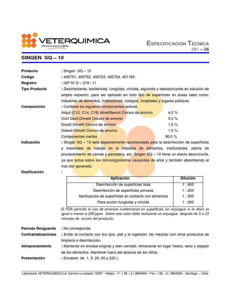 Singen SQ10 | PDF | Agua | Dióxido de carbono