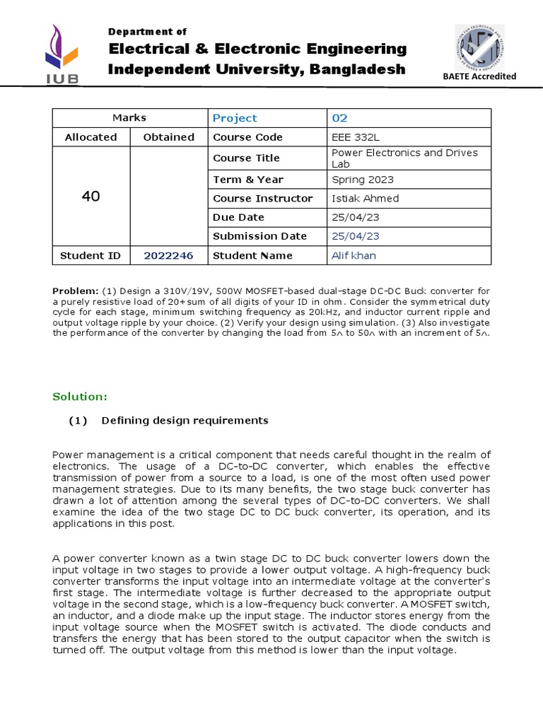 Power Electronics Lab Report | PDF